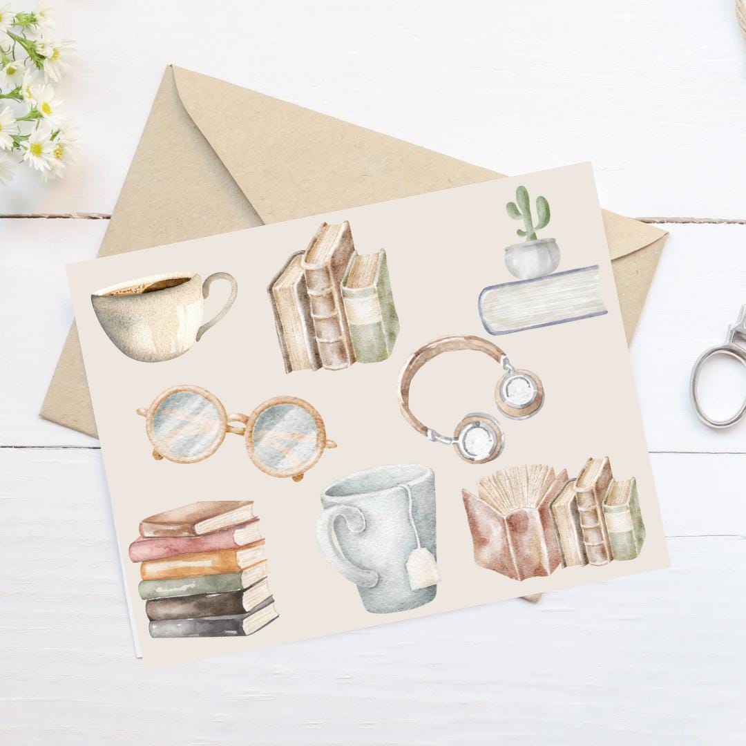 Printable Book-themed Postcard | Cozy Literary Aesthetic | Digital ...