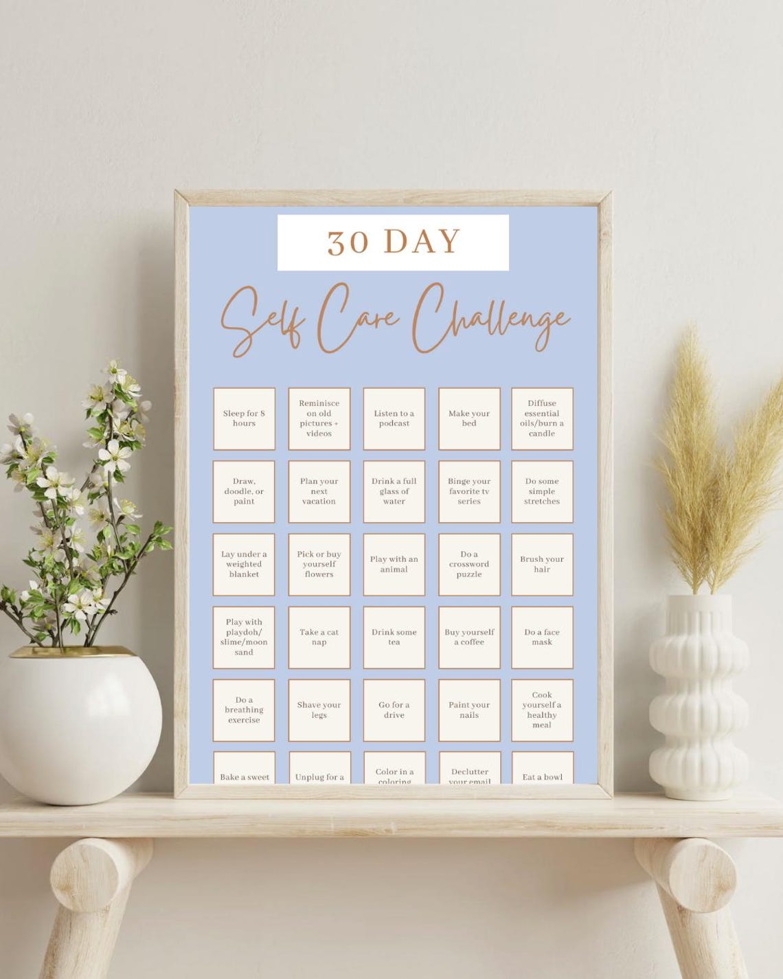 30 Day Self Care and Mental Health Challenge Printable Worksheet - Etsy