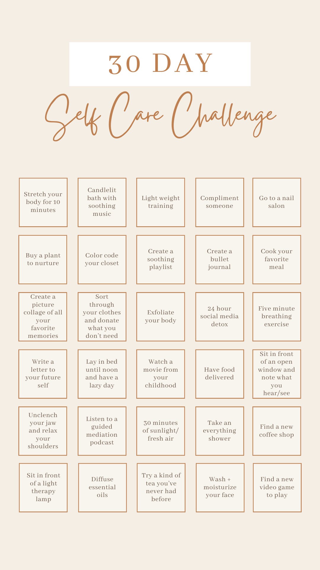 3 Pack 30 Day Self Care Challenge Bundle, Bullet Journal Digital ...