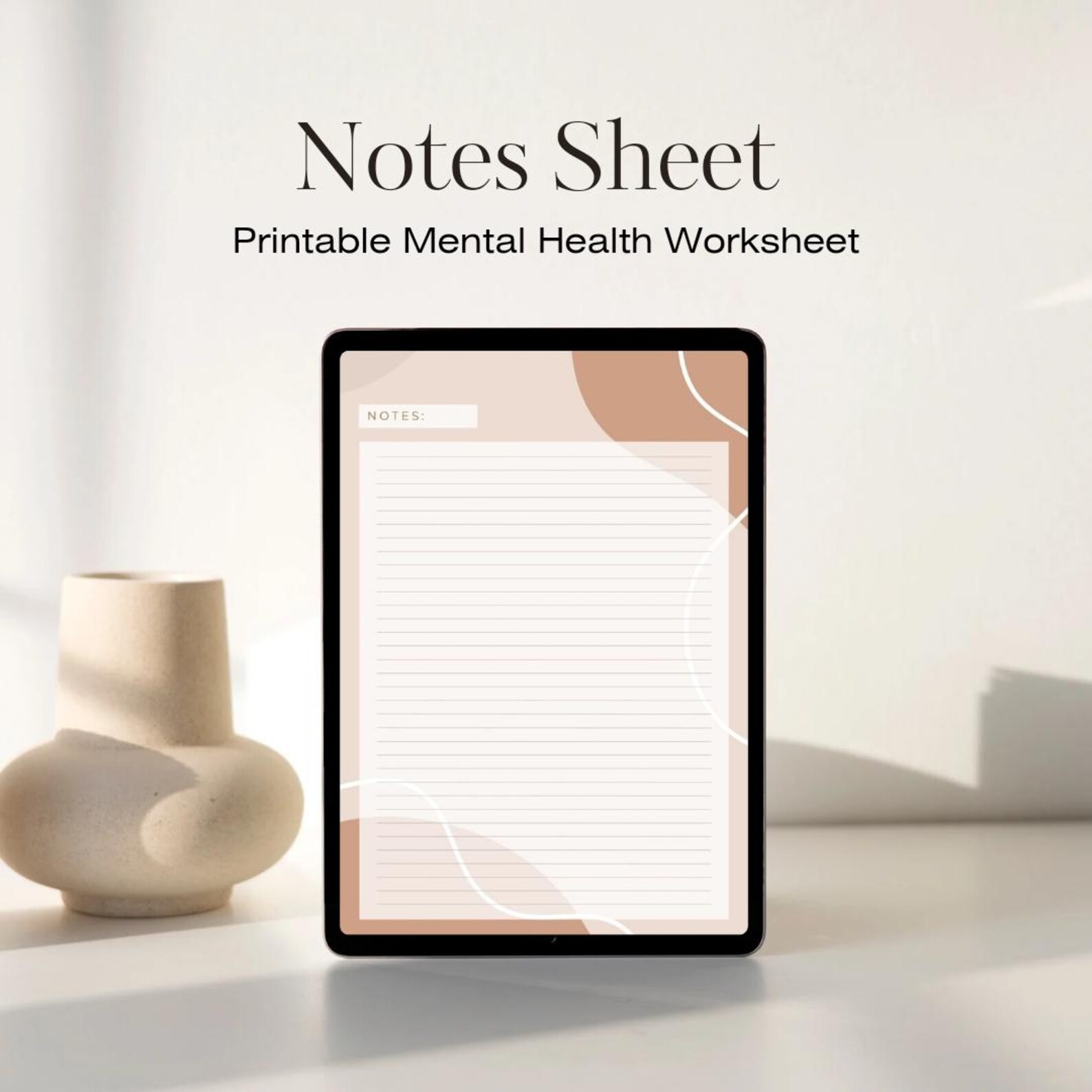 Printable Note Sheet Digital Note Paper Customizable Note Pages Instant ...