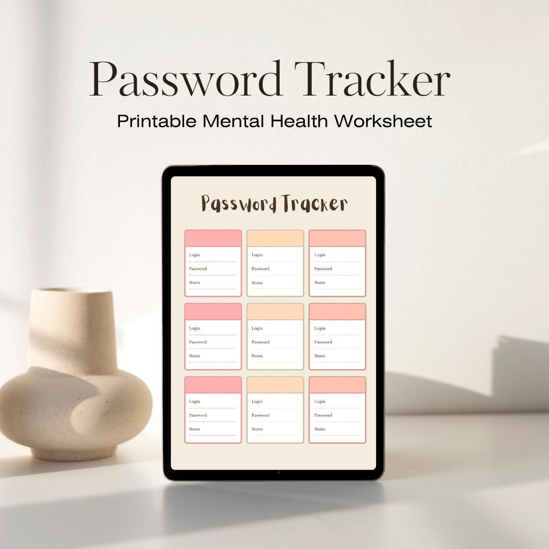 Printable Password Tracker | Digital Password Organizer | Password ...