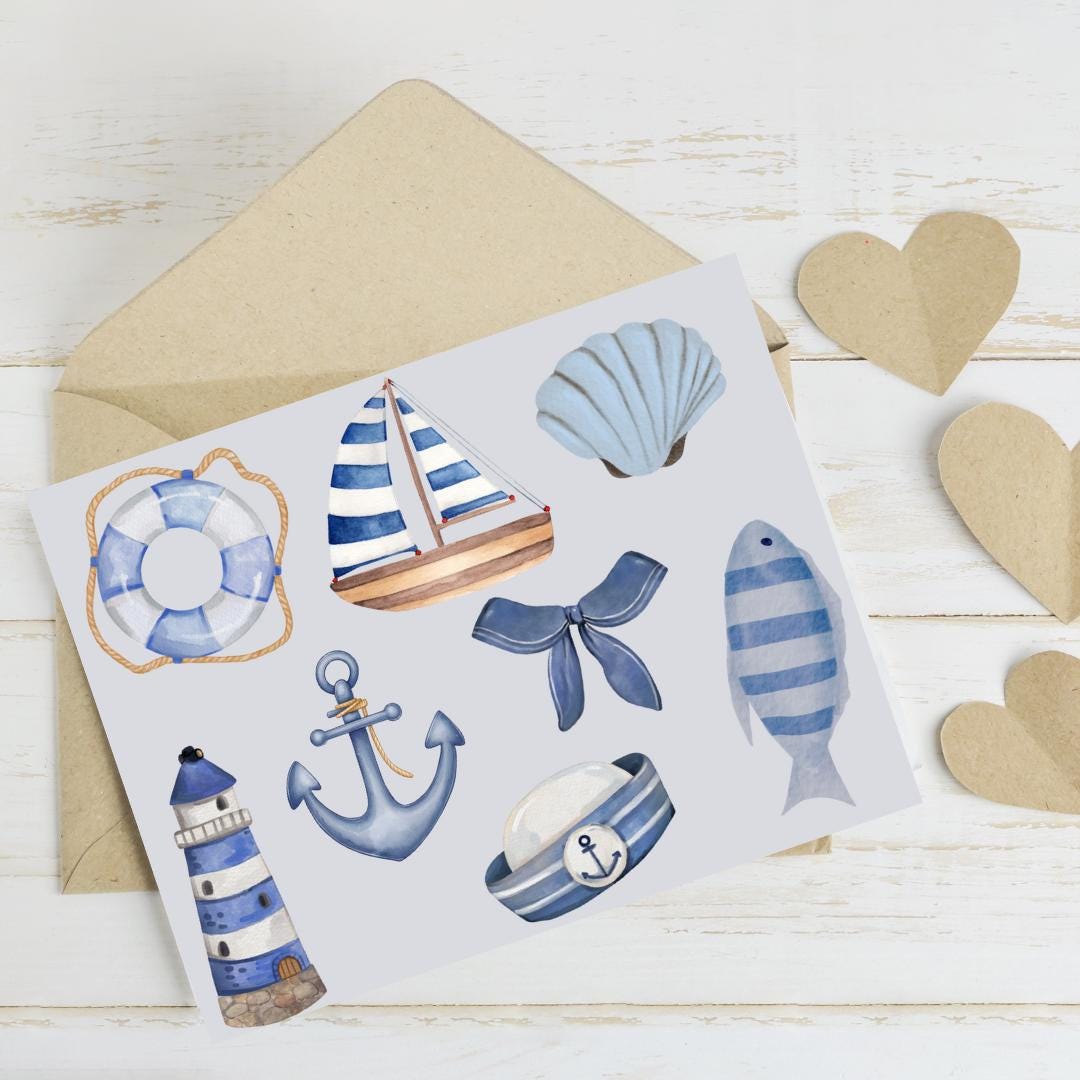 Nautical Postcard Digital Download | Vintage Maritime Printable | Ocean ...