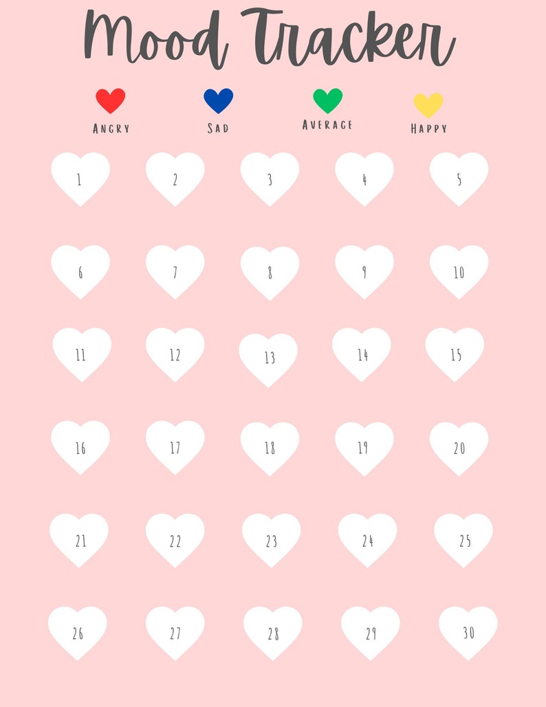 Printable Mood Tracker Daily Mood Journal Self-care Planner Emotional ...