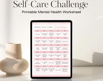 30 Day Self Care and Mental Health Challenge Printable Worksheet - Etsy