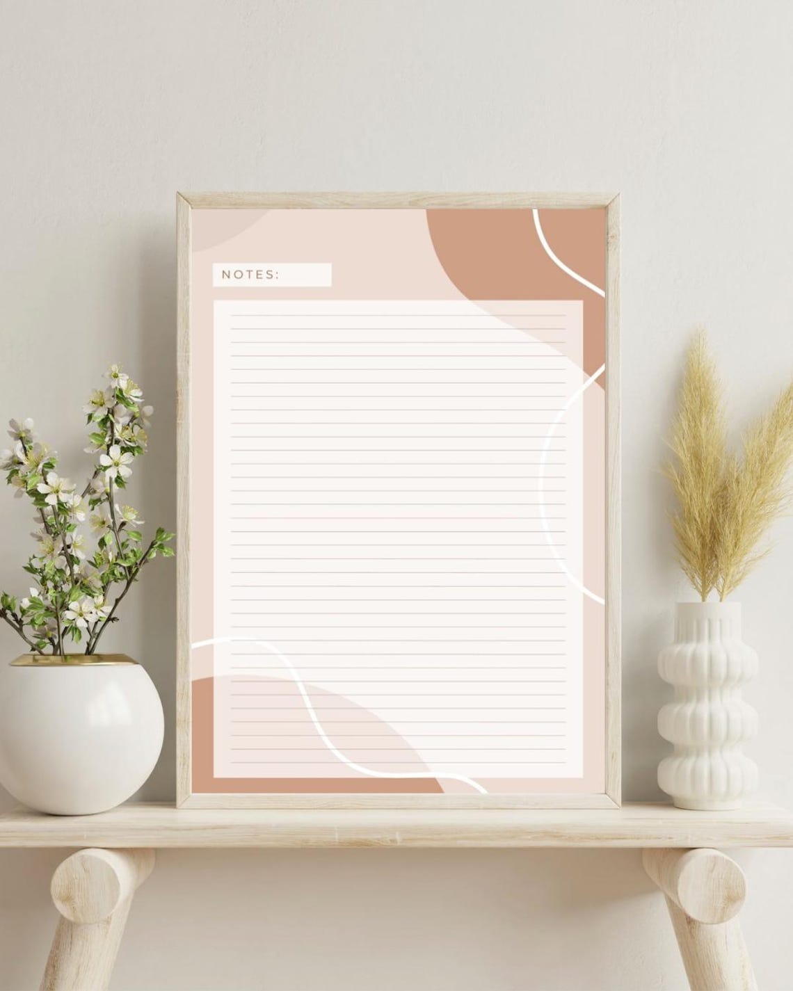 Printable Note Sheet Digital Note Paper Customizable Note Pages Instant ...