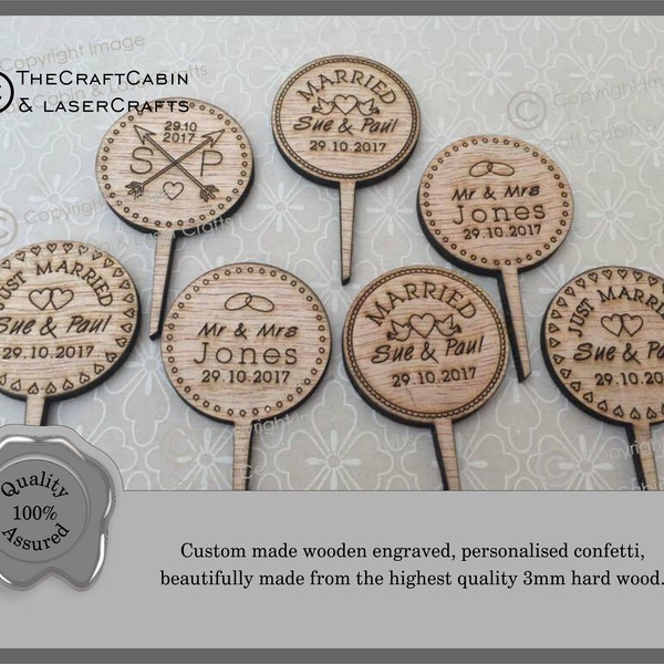 Rustic Wedding Cupcake Toppers - Etsy