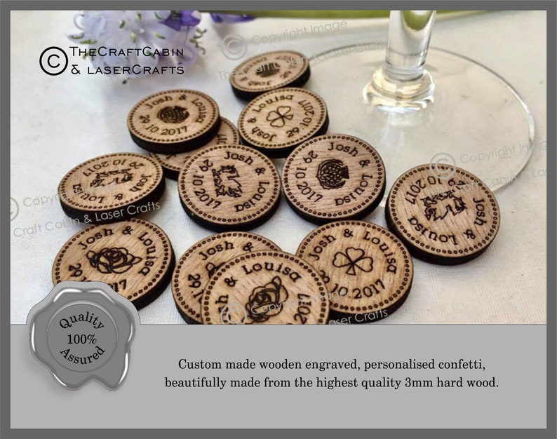 Personalised Rustic Wooden Lucky Penny Style Tokens Wedding | Etsy
