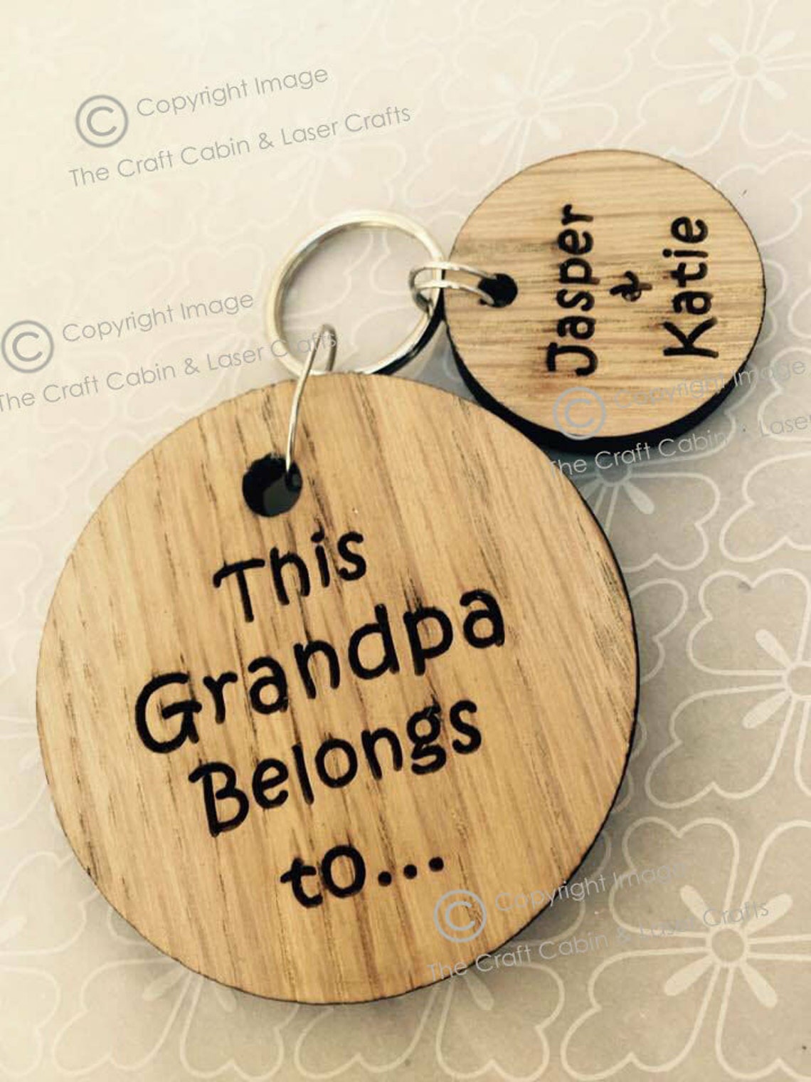 Fathers Day Mother's Day Personalised Wooden Keyring Dad | Etsy