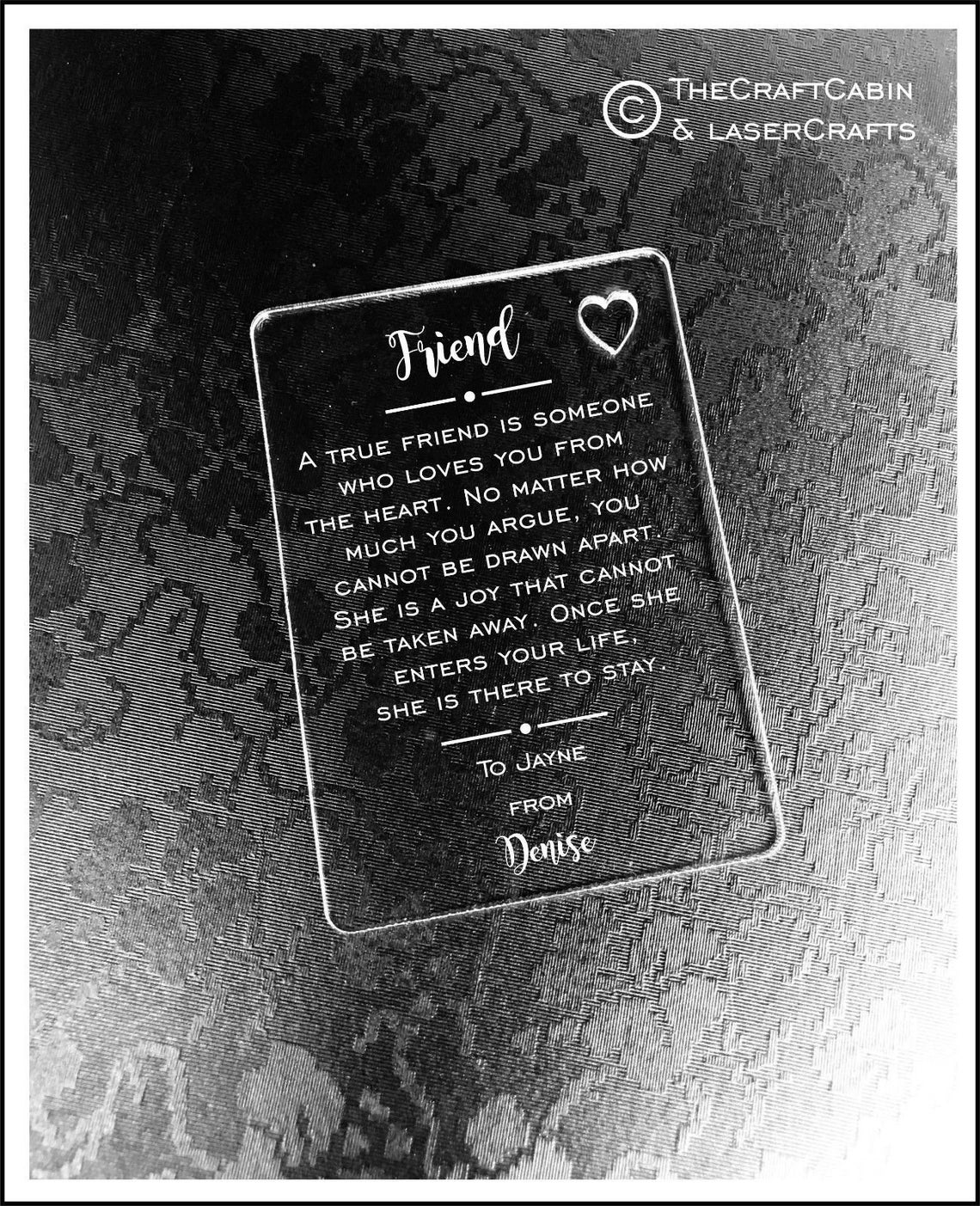 Personalised Friend Gift Wallet Card Keepsake. High Quality - Etsy UK