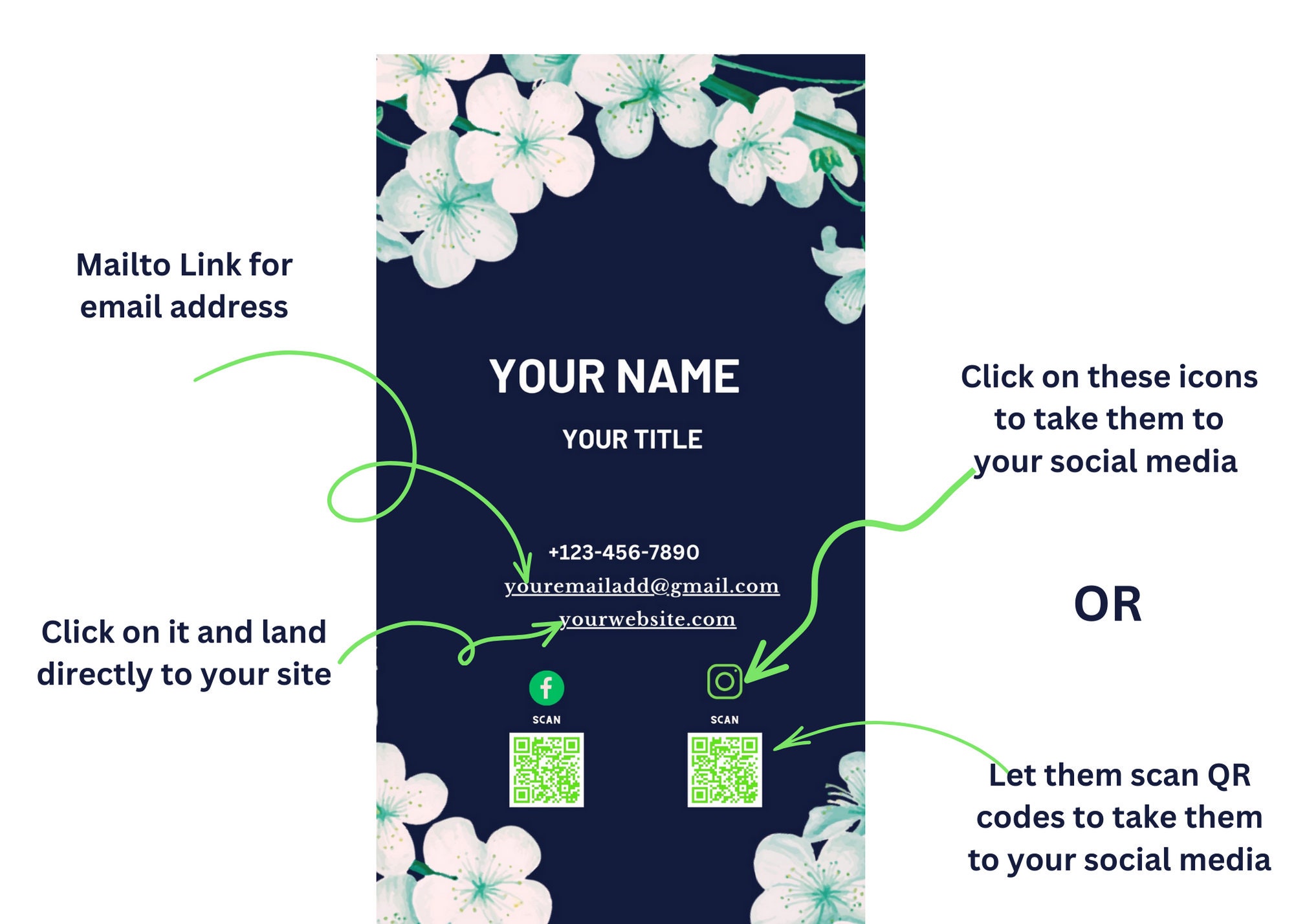 COMPLETE Digital Business Card With QR Code and Social Media Links ...