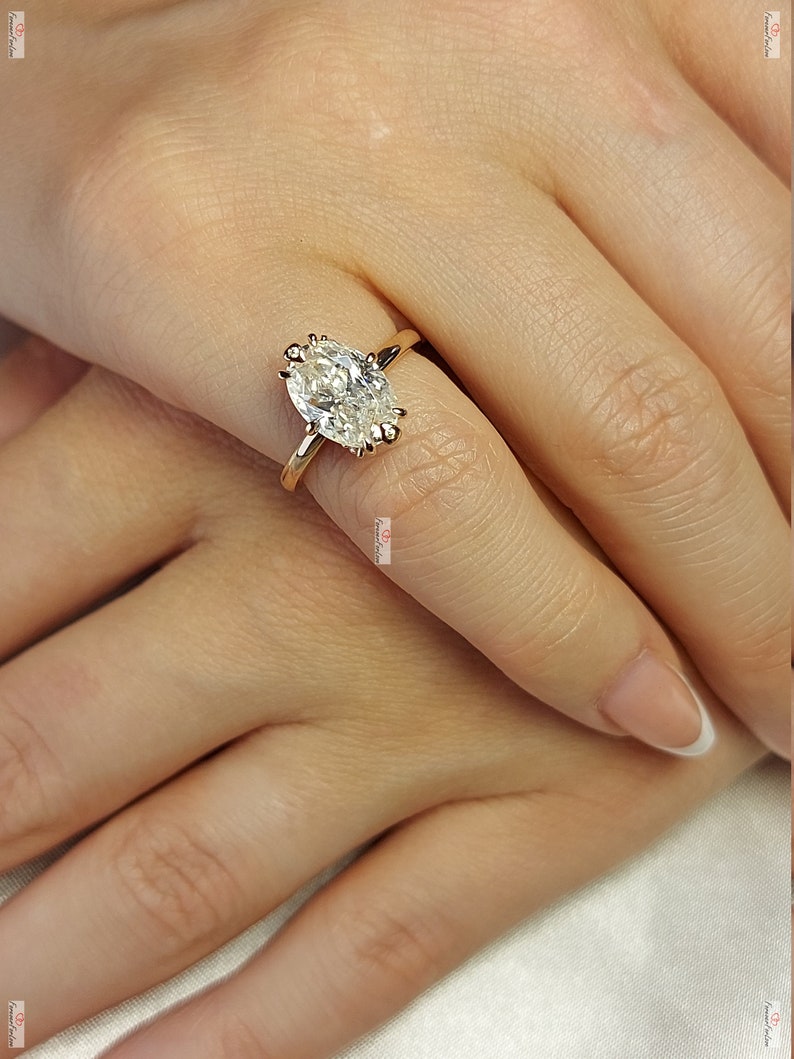 Oval Diamond Engagement Ring 1 Carat Oval Shape 18k Yellow - Etsy