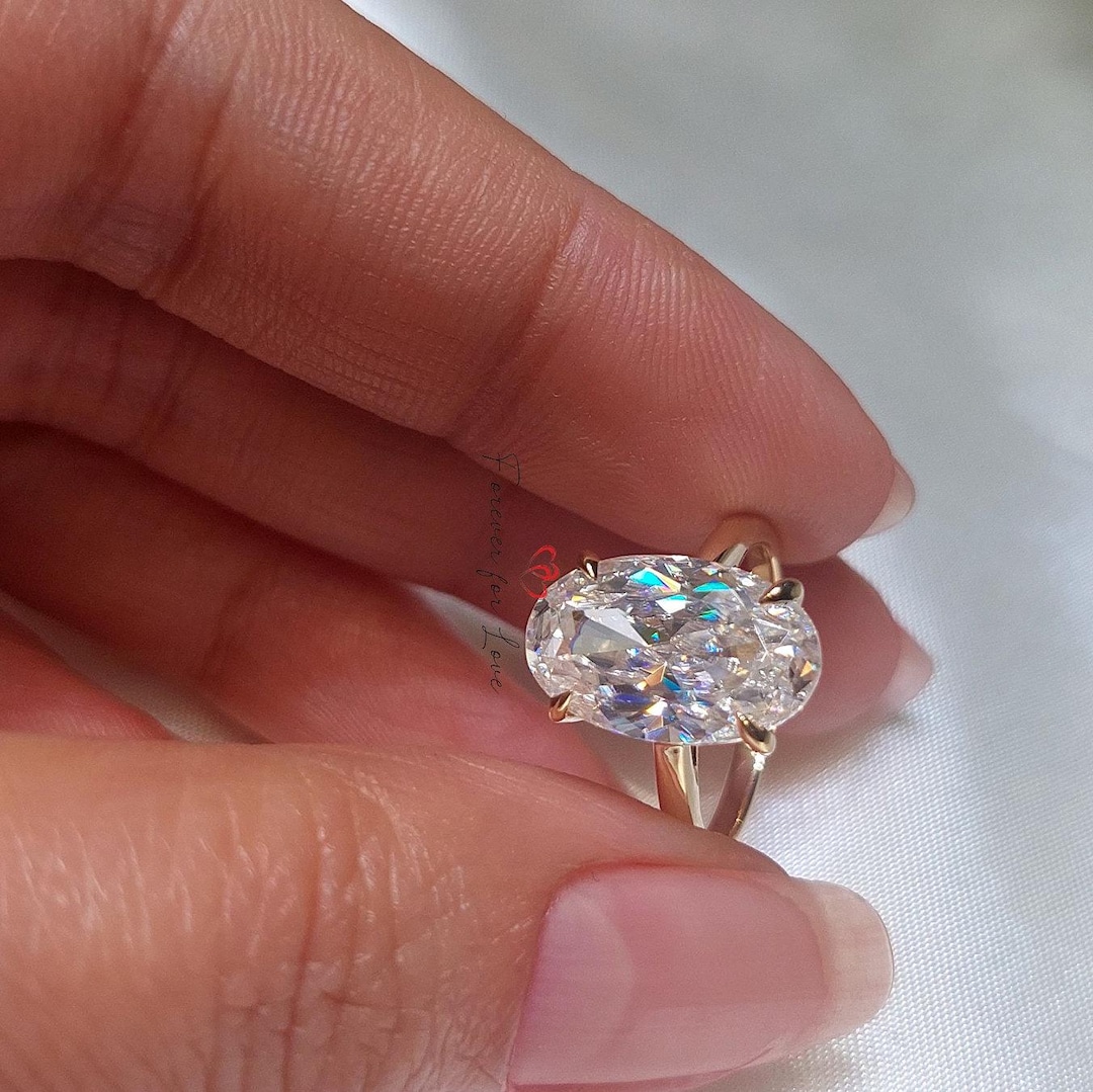 Oval Cut Engagement Engagement Ring 5.5 Ct Crushed Ice Oval 13.5* 8.5mm ...