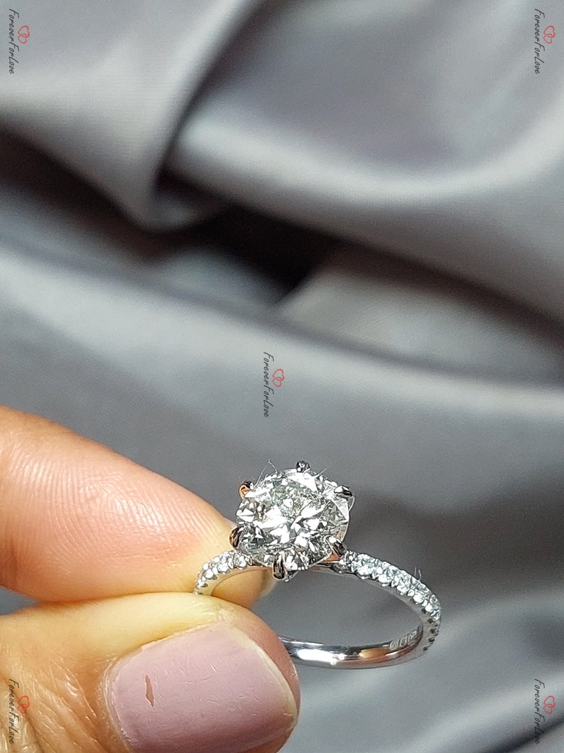 2CT Certified Lab Created Brilliant Cut Diamond Engagement - Etsy