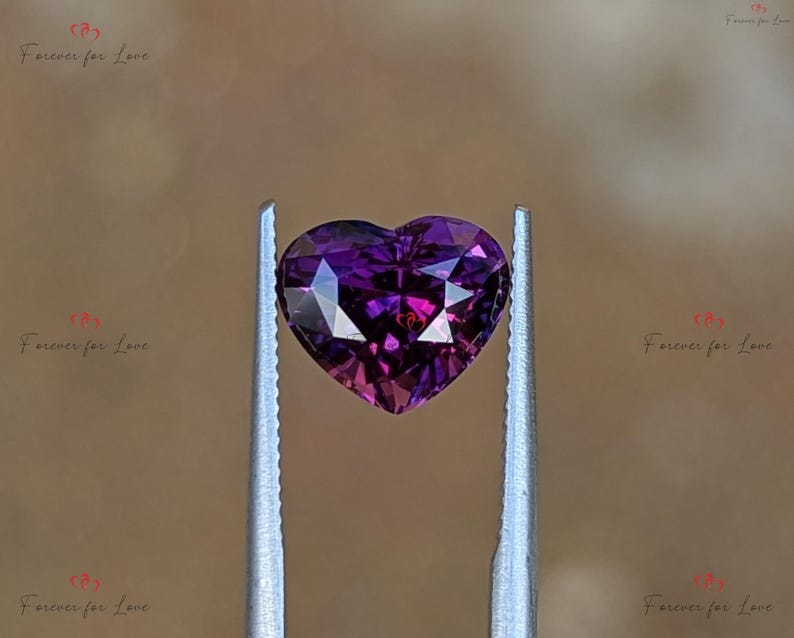 Heart Shape Purple Sapphire 3.17 Carats, Natural Unheated Untreated ...
