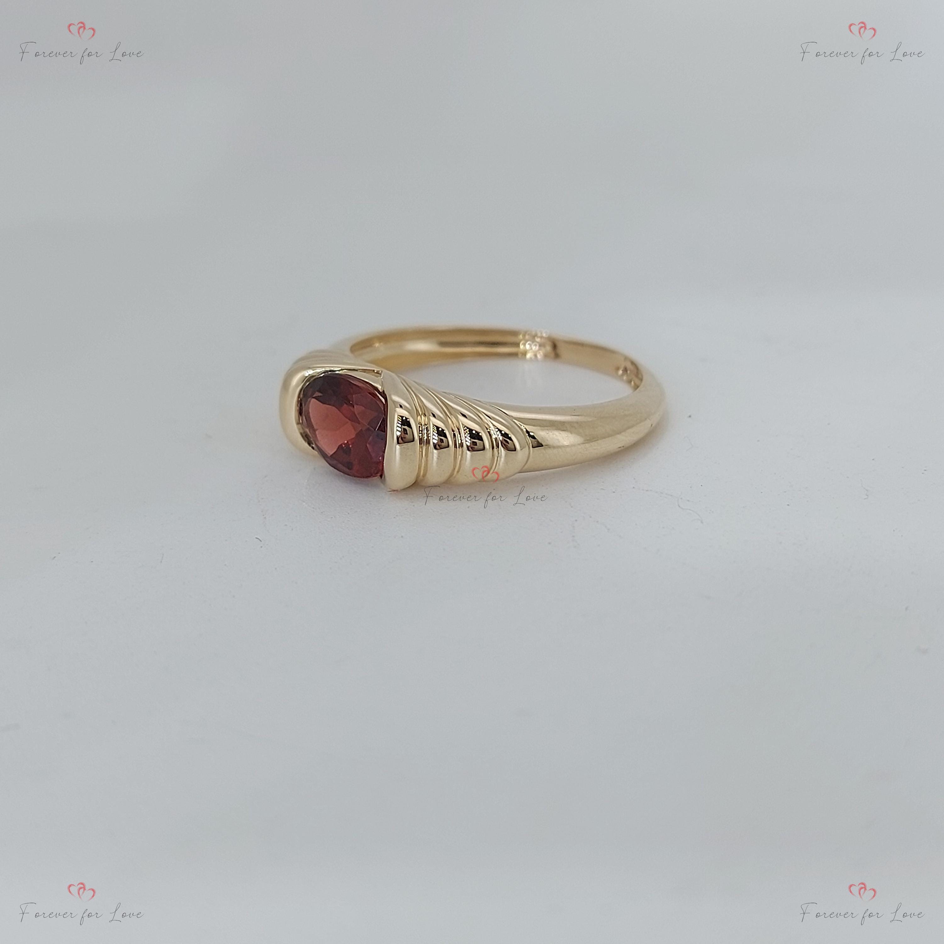 14k Gold Birthstone Signet Ring / Statement Ring for Women / Heirloom ...