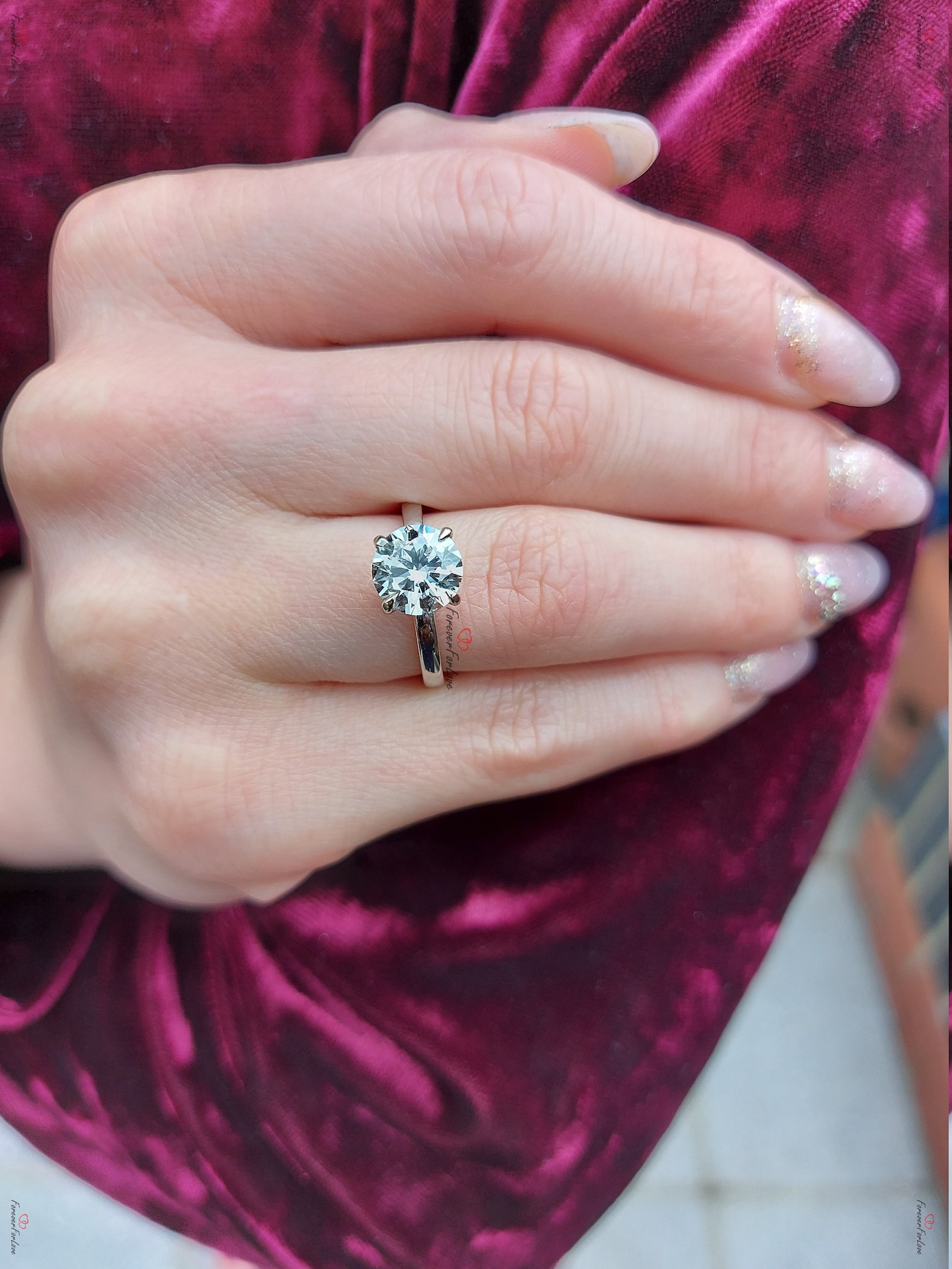 Round Solitaire Diamond Engagement Ring 2CT Certified Lab - Etsy