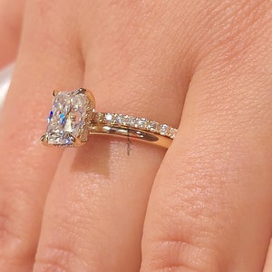 2 Ct Radiant Cut Wedding Set in White Gold , Brilliant Cut Radiant ...