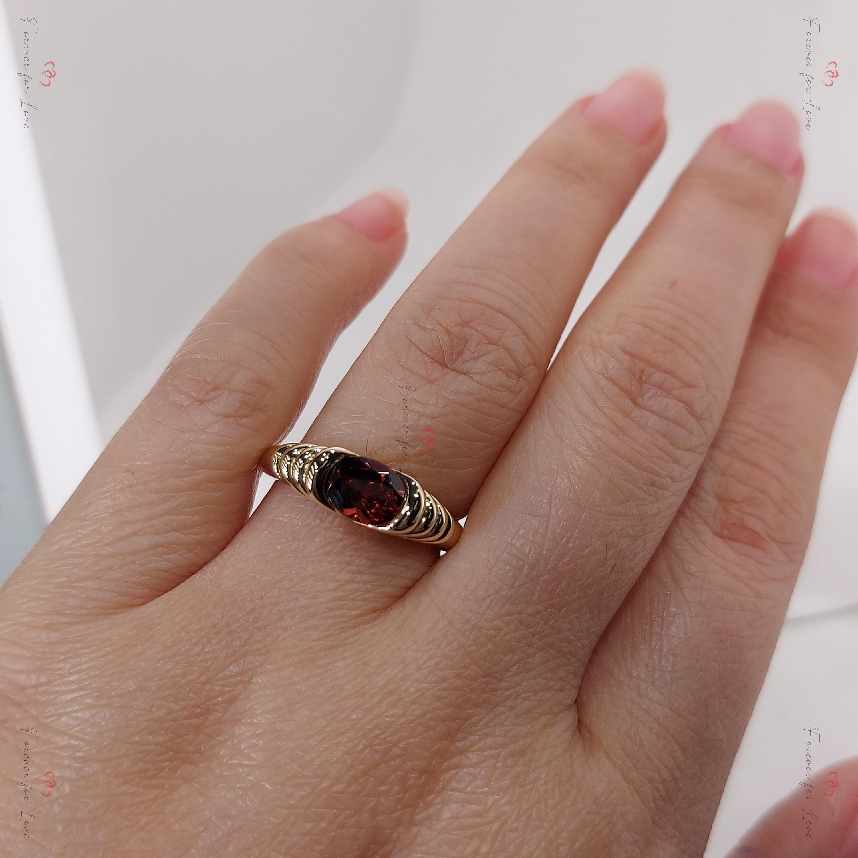 14k Gold Birthstone Signet Ring / Statement Ring for Women / Heirloom ...