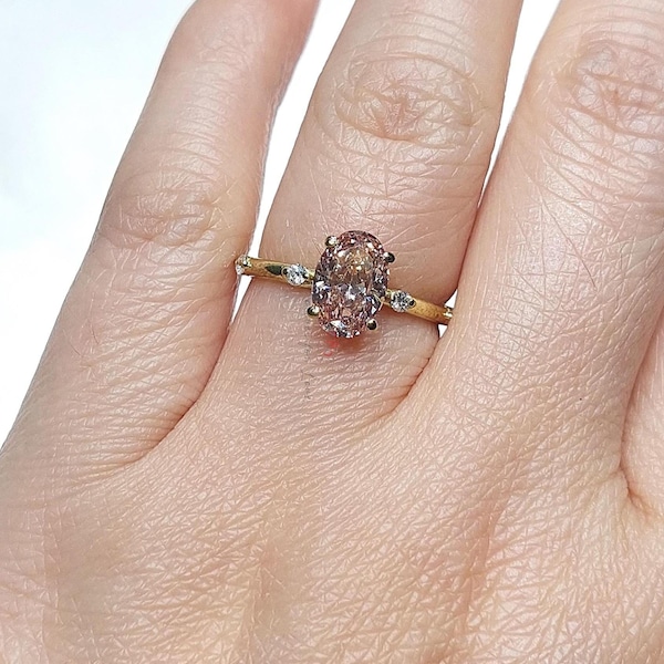 Pink Oval Lab Diamonds - Etsy UK