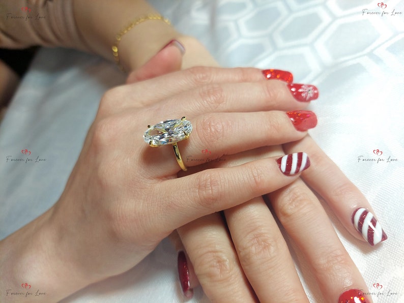 Vintage Oval Engagement Ring 158mm Moval Old Mine Cut - Etsy