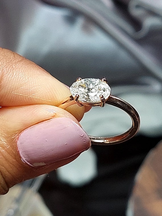 1.3 CT Oval Diamond Engagement Ring G VS Lab Grown Diamond Ring East to West Set Wedding Ring Diamond Ring for Her Anniversary Gift Etsy UK