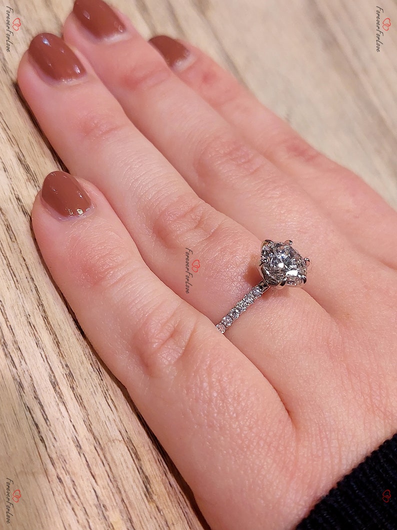 2CT Certified Lab Created Brilliant Cut Diamond Engagement - Etsy