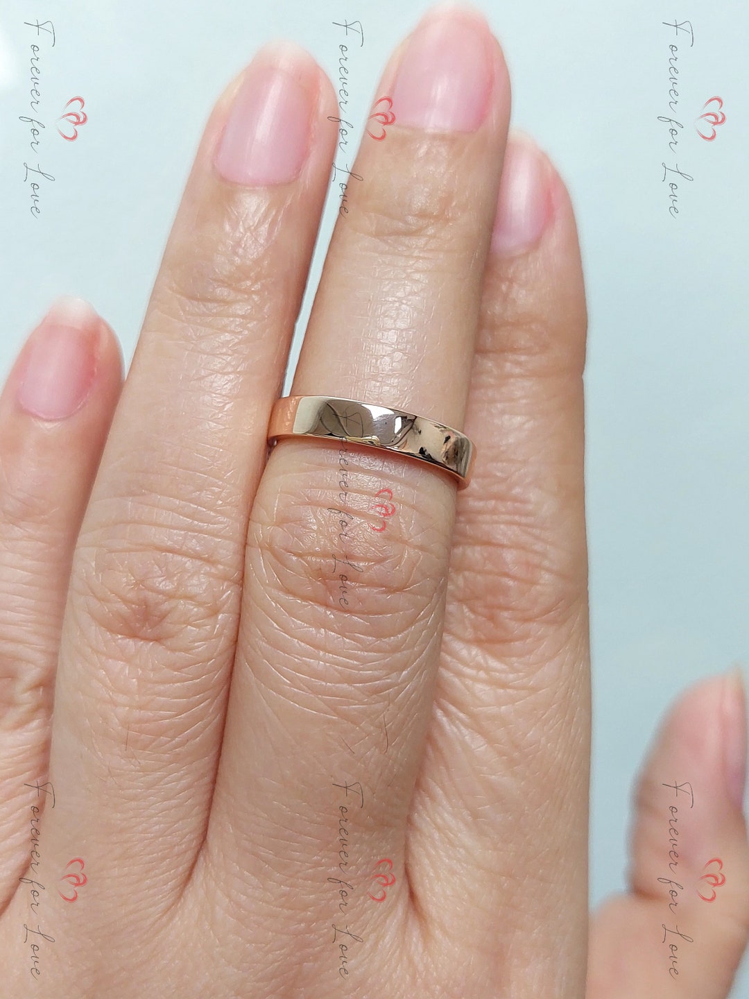 Solid Gold Band Men and Women Wedding Band Ring in 5mm, Solid Gold ...