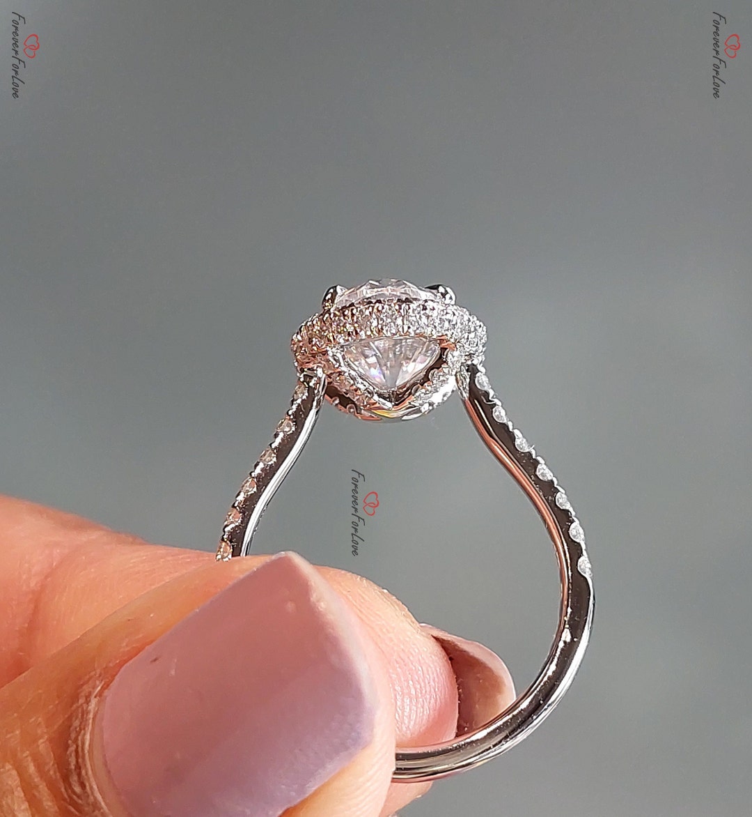 Vintage Unique Oval Moissanite Engagement Ring, 2ct Oval Cut Ring ...