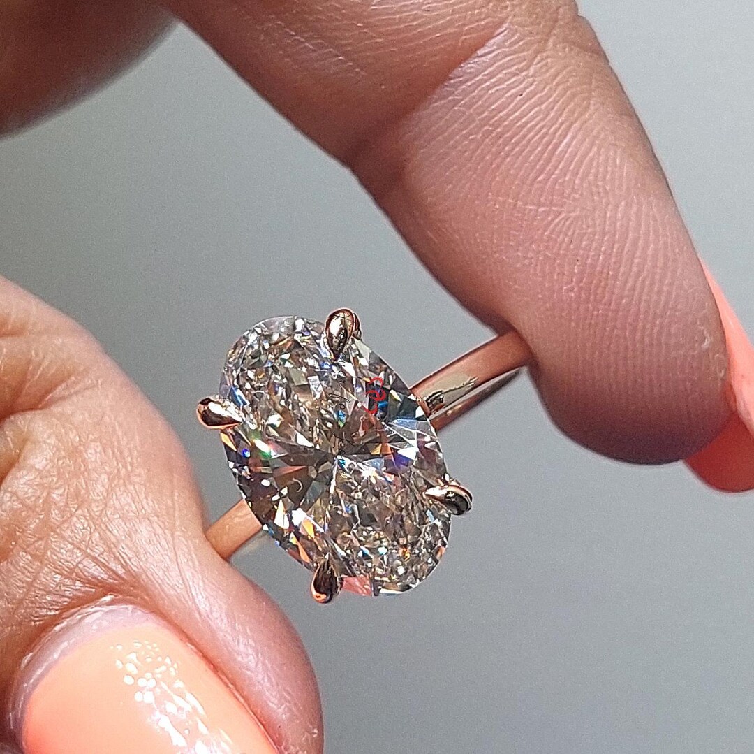 3.6ct Lab Grown Oval Diamond H,VS1 Certified Engagement Ring Lab ...