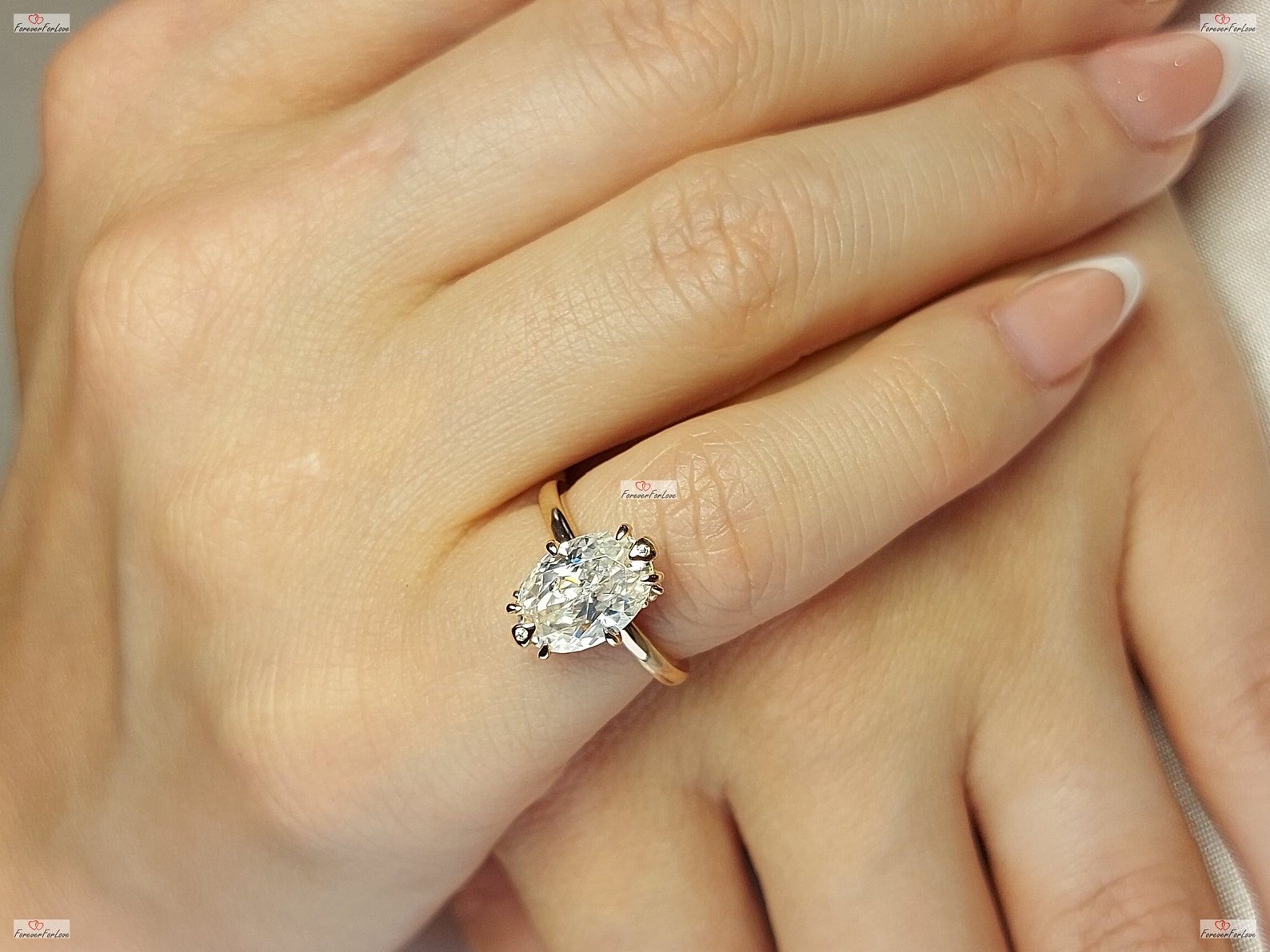 Oval Diamond Engagement Ring 1 Carat Oval Shape 18k Yellow | Etsy