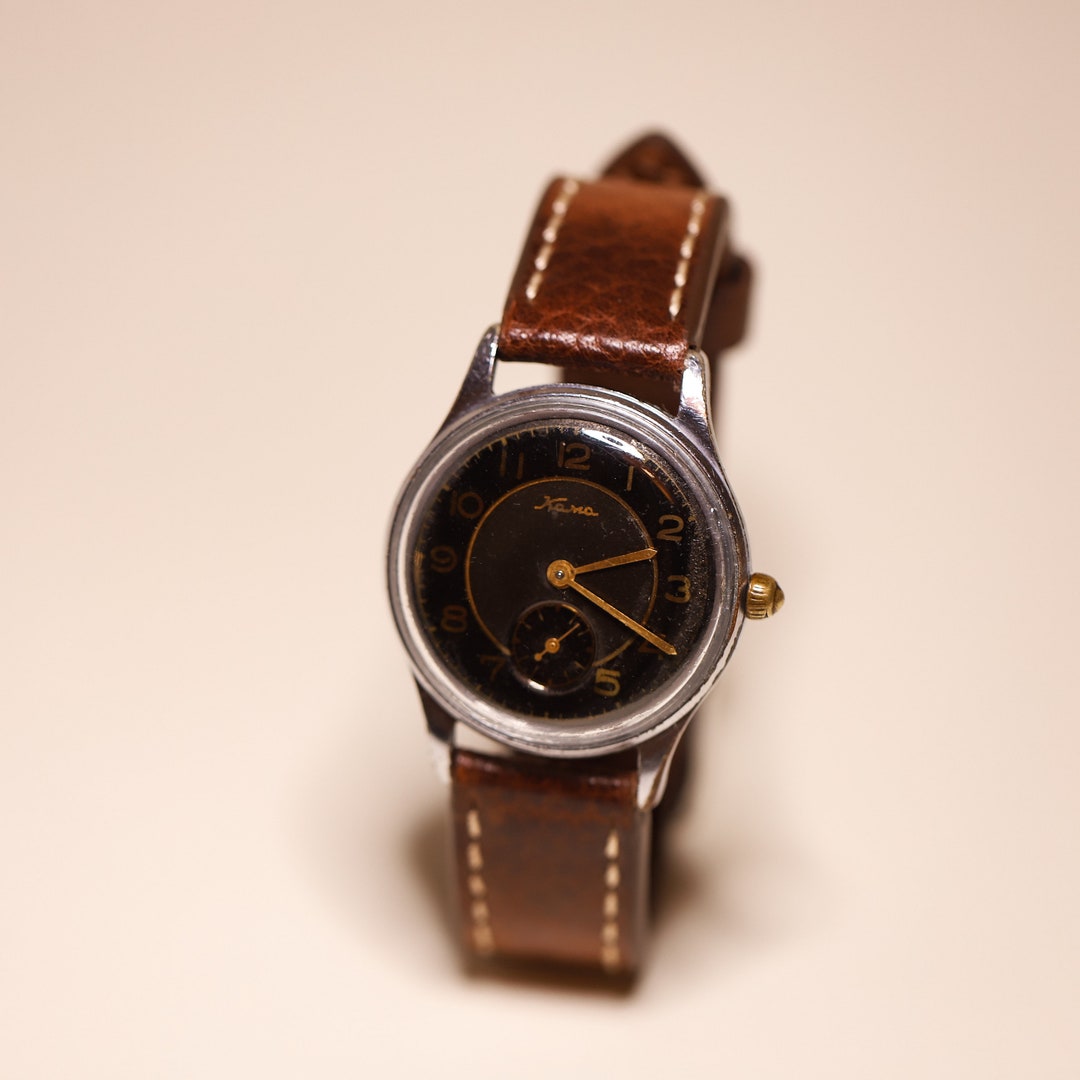 Original Mechanical Vintage Watch KAMA 1960s. With High Quality Leather ...