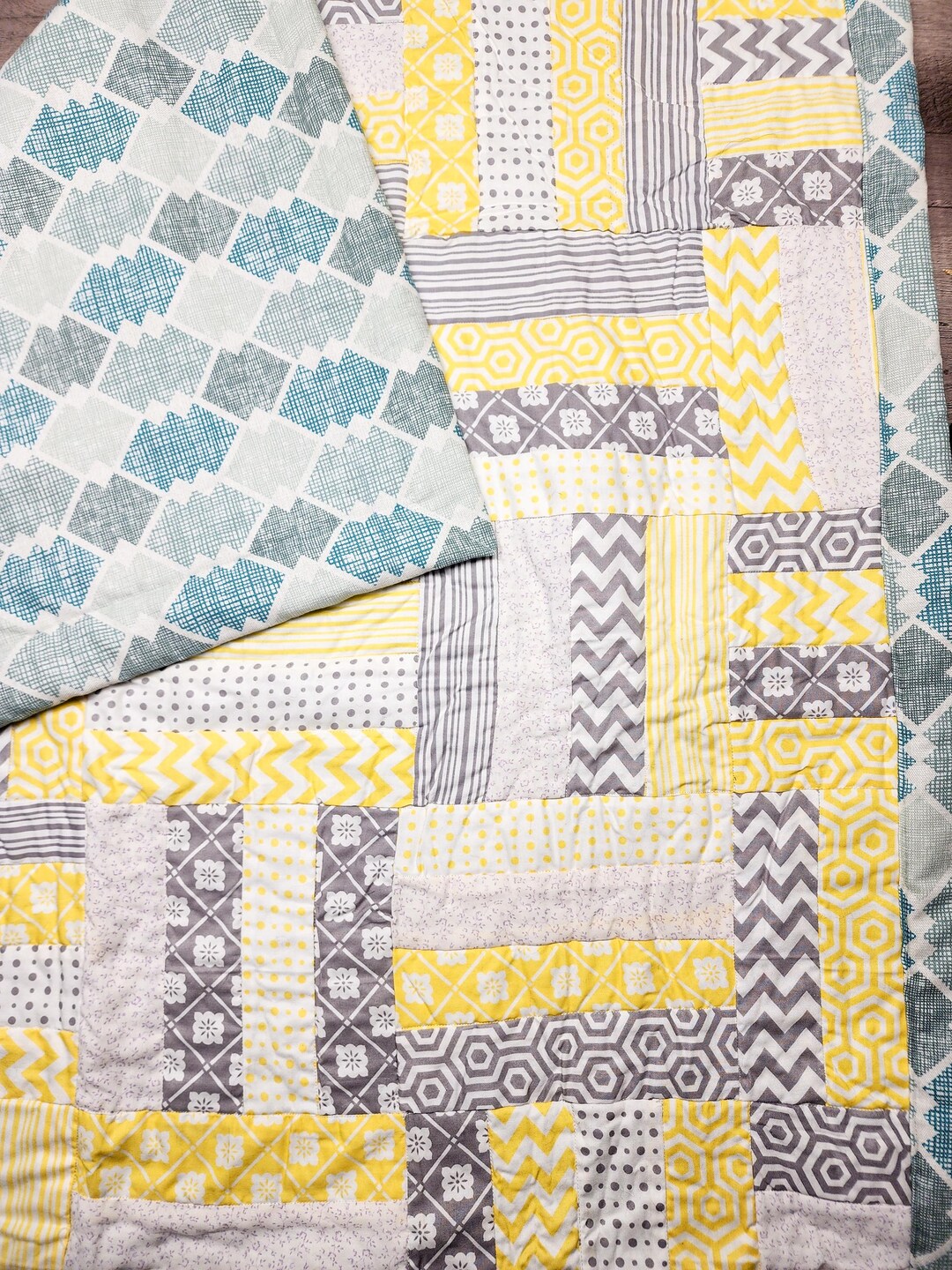 Geometric Handmade Quilt, Subtle Neutrals - Etsy UK