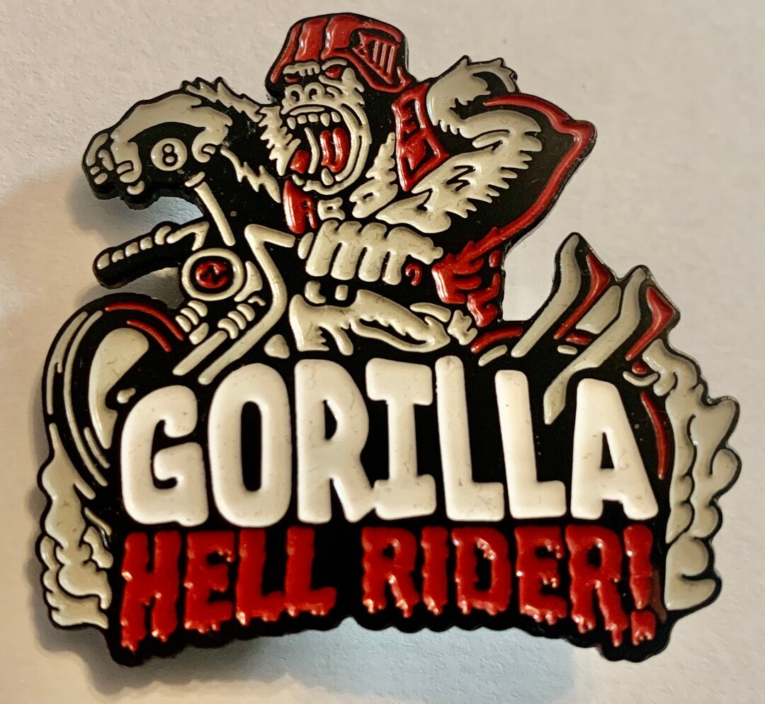 Gorilla Hell Rider Enamel Pin / Badge - Etsy