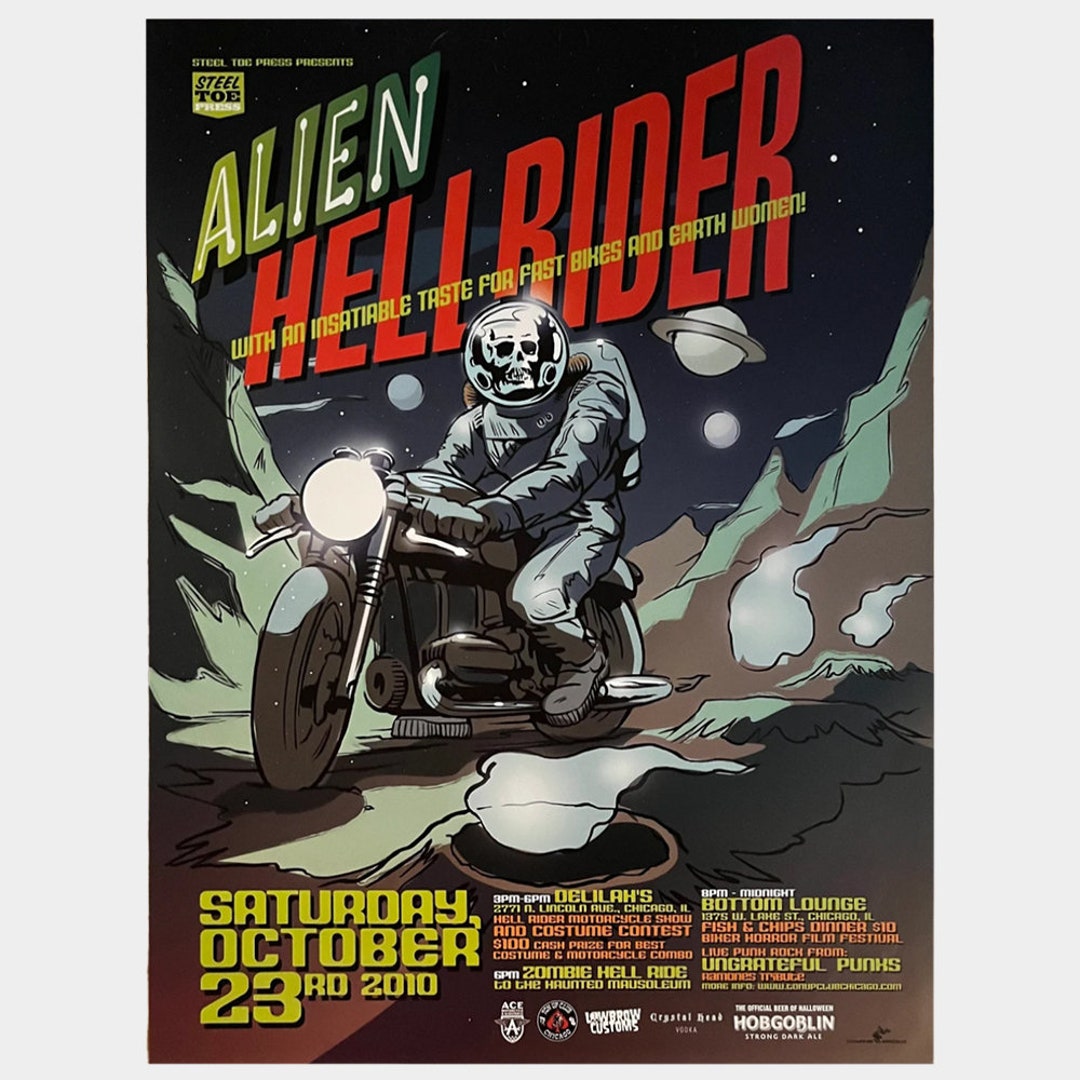 Alien Hell Rider (2010) Chicago Motorcycle Event Poster - Very Limited ...