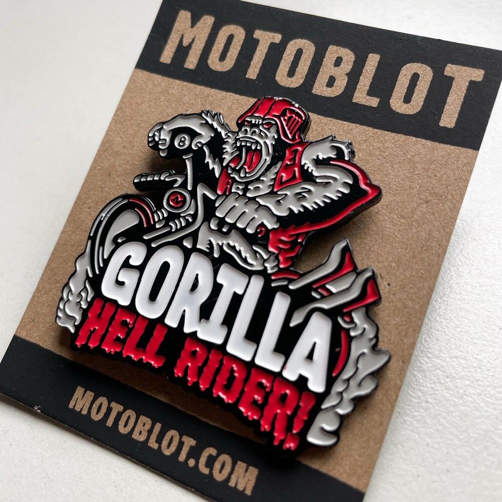 Gorilla Hell Rider Enamel Pin / Badge - Etsy