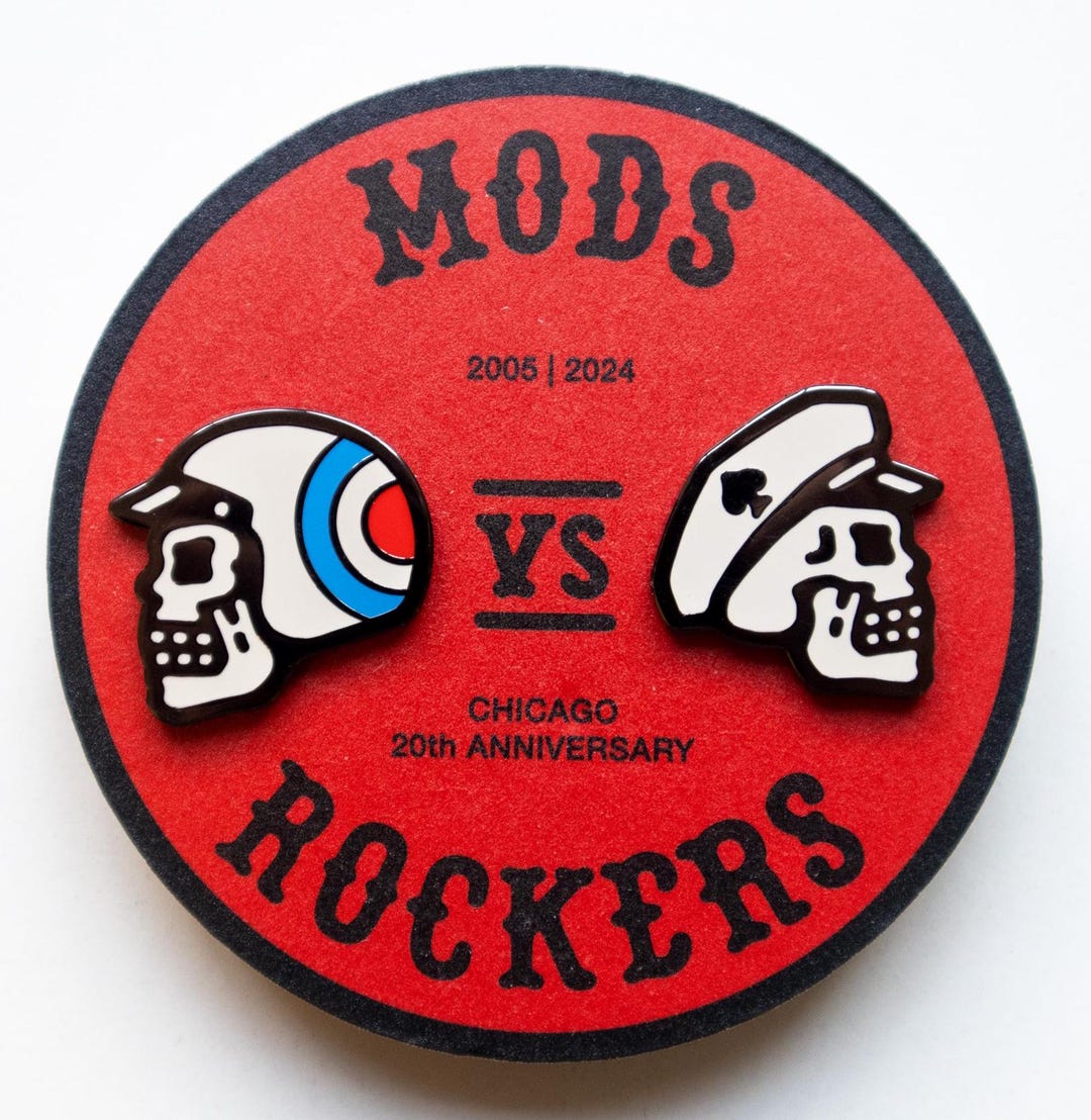 Mods Vs Rockers Chicago 20th Anniversary Pin Set (motoblot 2024) - Etsy