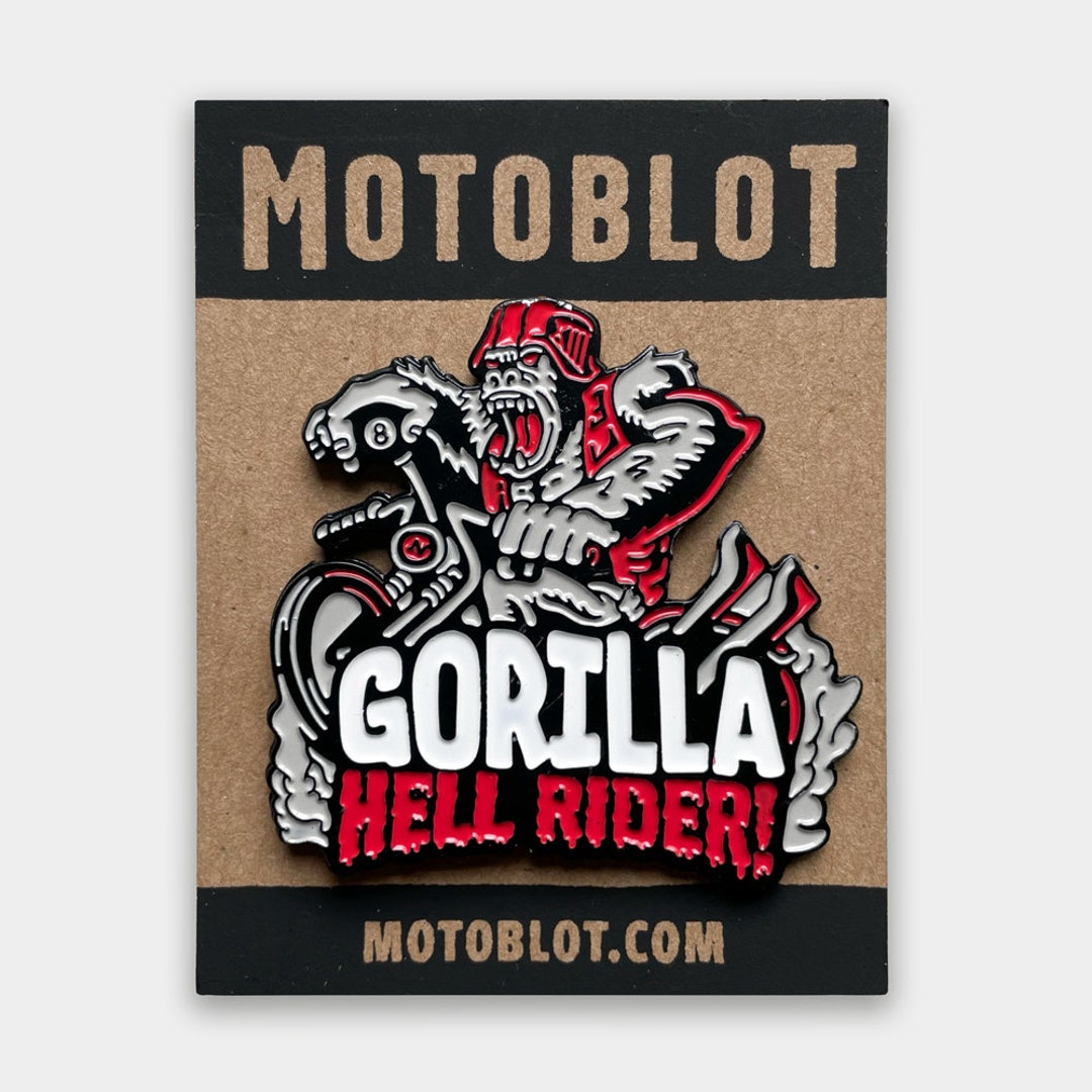 Gorilla Hell Rider Enamel Pin / Badge - Etsy