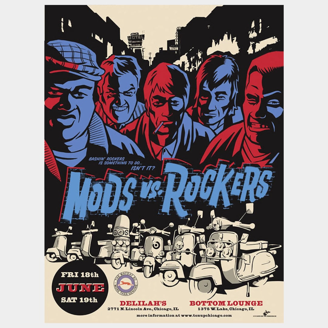 MODS Vs ROCKERS Chicago 2010 "mods" Poster - Etsy