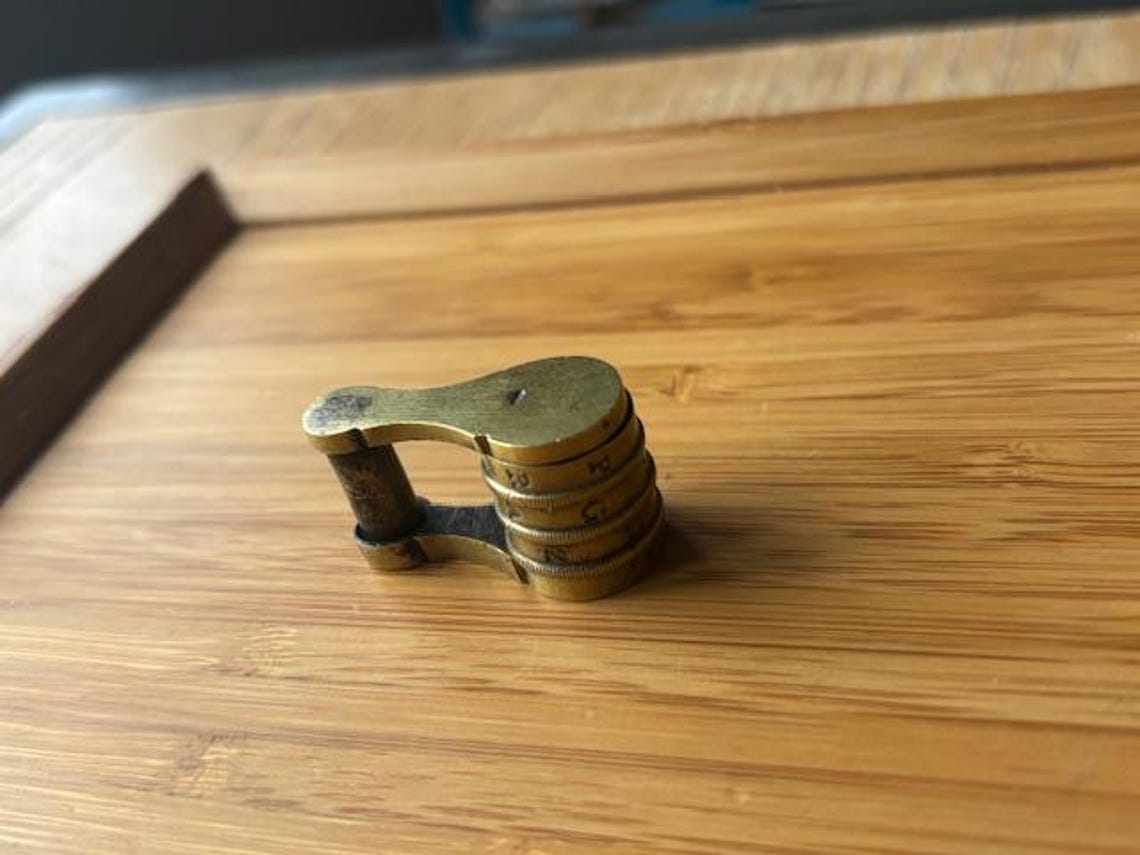 Miniature Antique Brass Combination Padlock, Combination Lock - Etsy