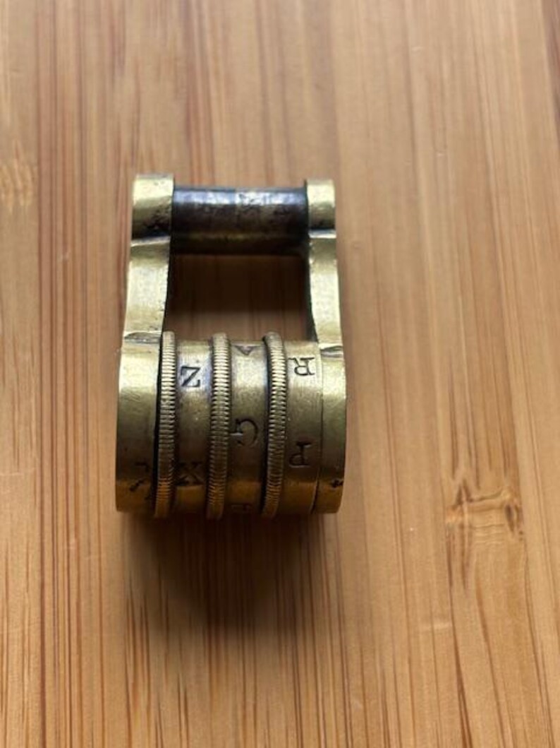 Miniature Antique Brass Combination Padlock, Combination Lock - Etsy