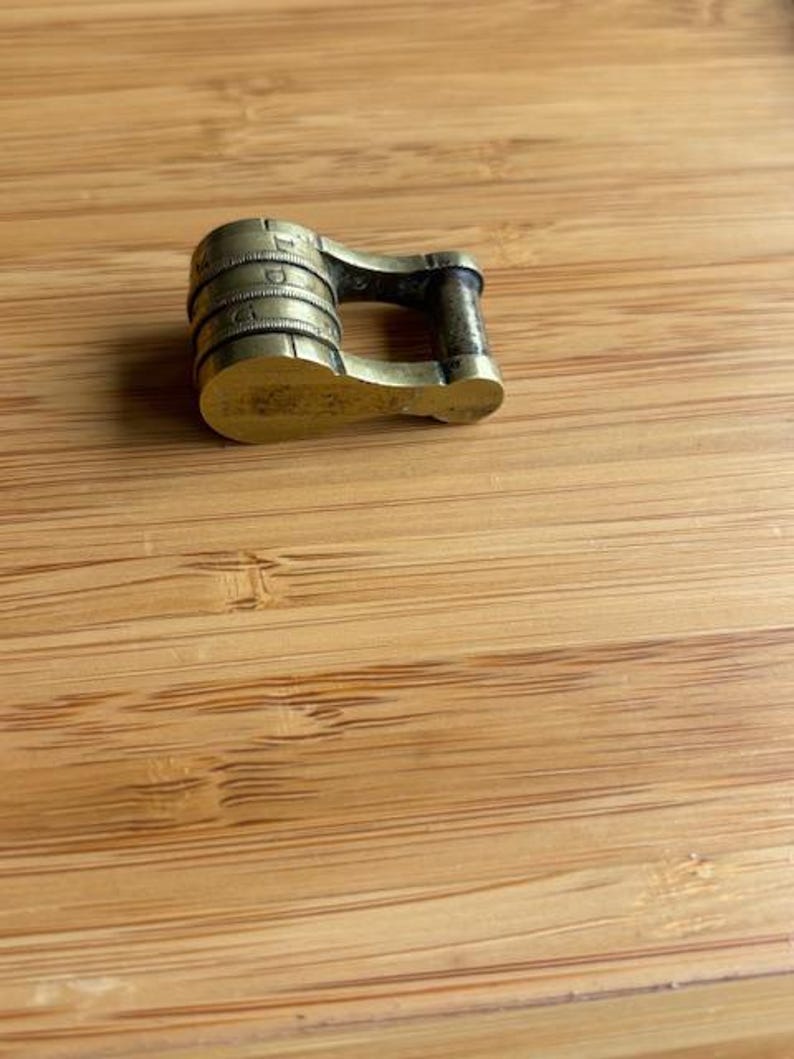 Miniature Antique Brass Combination Padlock, Combination Lock - Etsy
