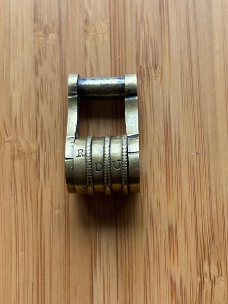 Miniature Antique Brass Combination Padlock, Combination Lock - Etsy