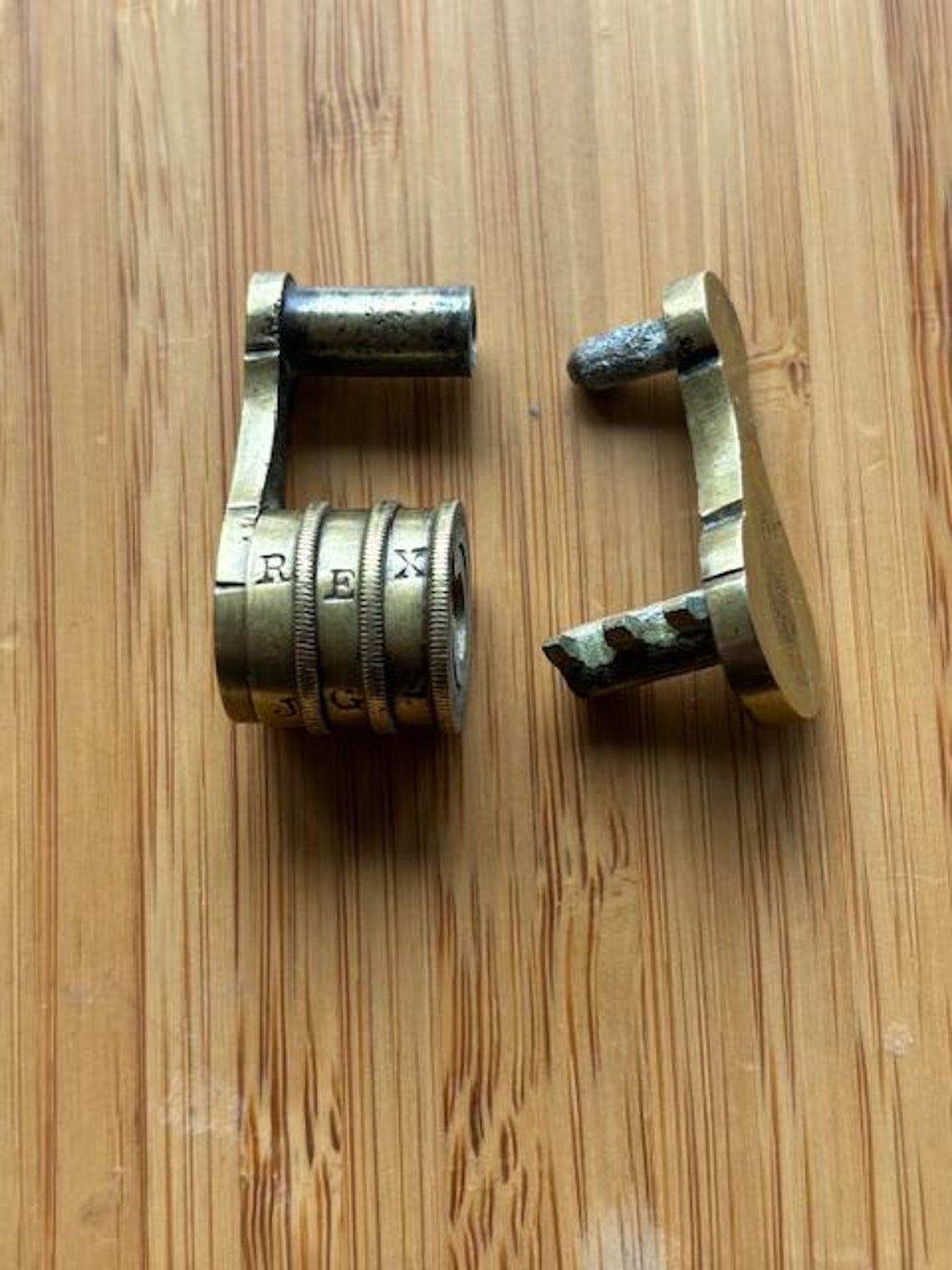 Miniature Antique Brass Combination Padlock, Combination Lock - Etsy