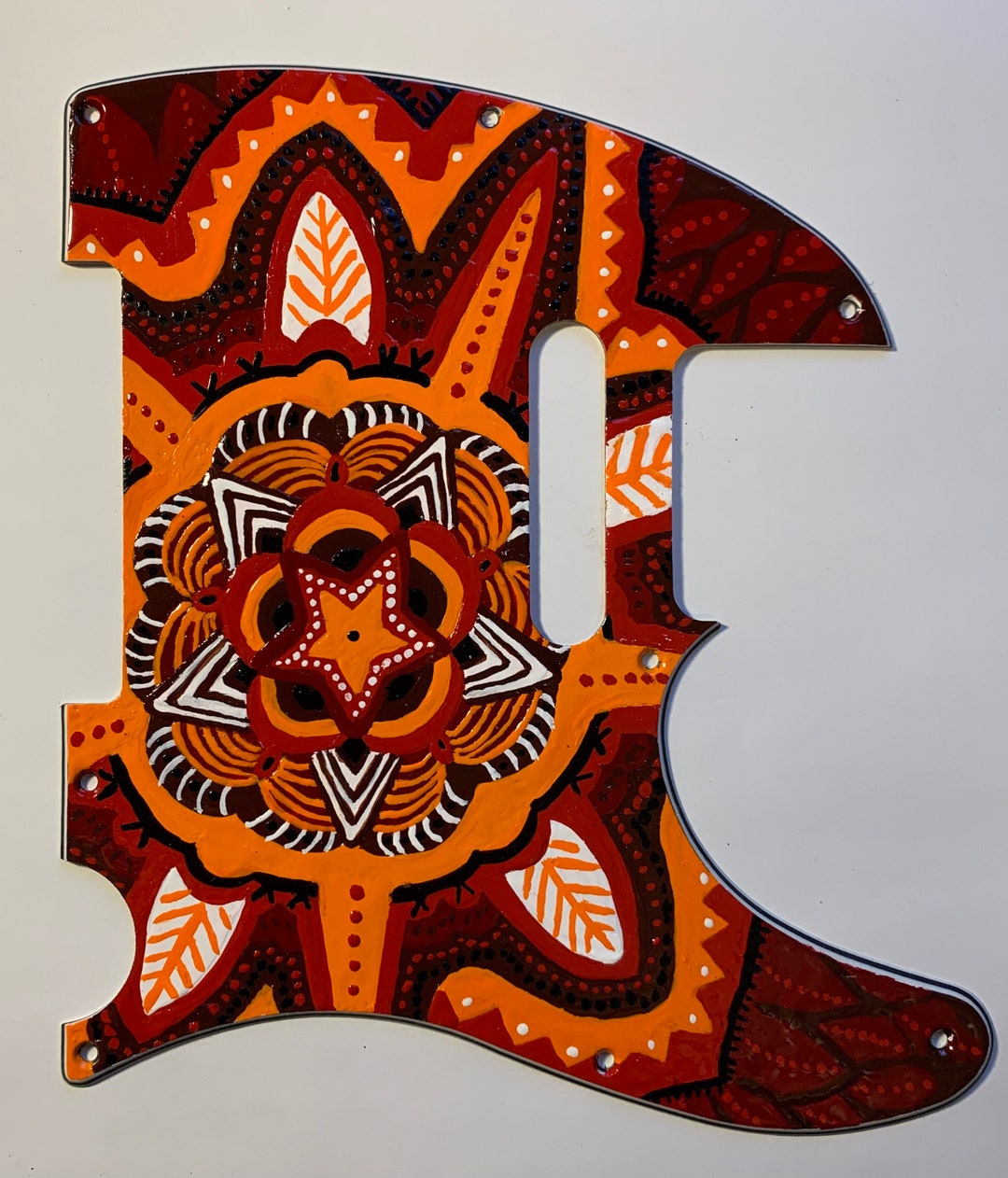 Sue’s Hand-painted Telecaster Pickguard - Star Mandala - Etsy