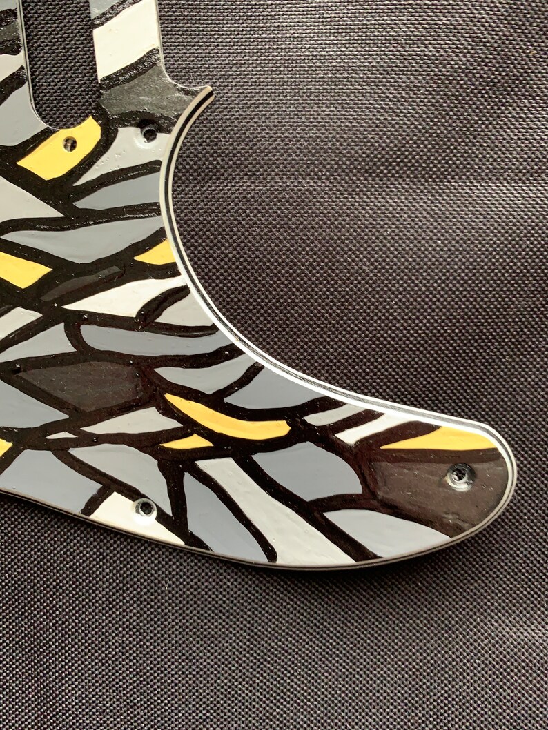 Sue’s Hand-painted Telecaster Pick Guard -tones of Gray - Etsy