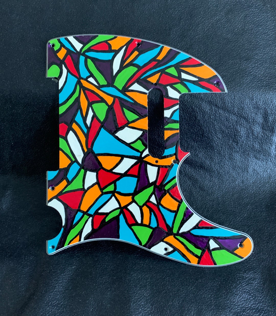 Sue’s Hand-painted Telecaster Pick Guard - Stained Glass - Etsy