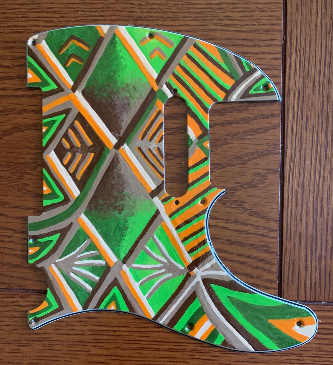 Sue’s Hand-painted Telecaster Pick Guard With Neck Holes- Green ...