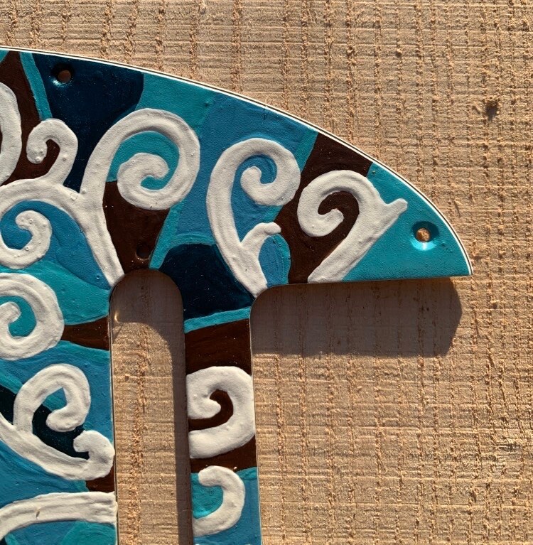 Sue’s Hand-painted Telecaster Pick Guard -blue Curlicues - Etsy