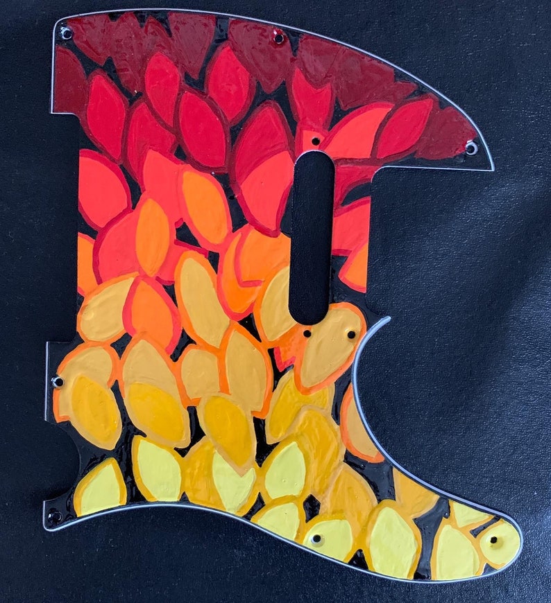 Sue’s Hand-painted Telecaster Pickguard- Leaves - Etsy