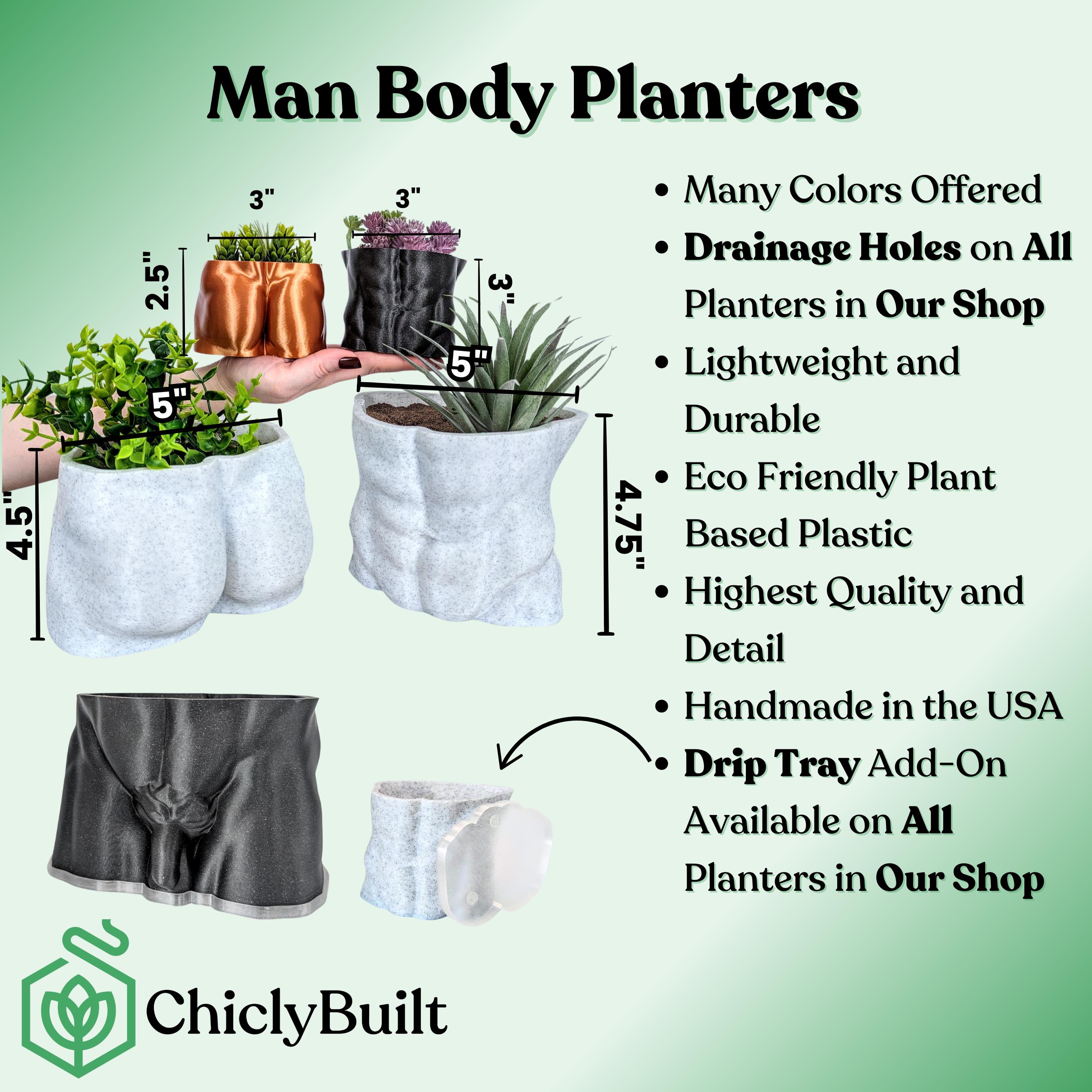 Man Butt Planter, Male Torso Plant Pot, Human Body Art - Penis ...